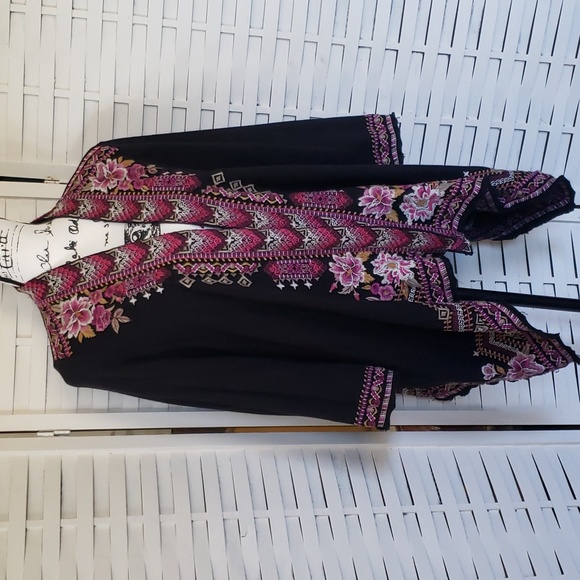 Johnny Was | Sweaters | Johnny Was Black Open Sweater Cardigan With ...